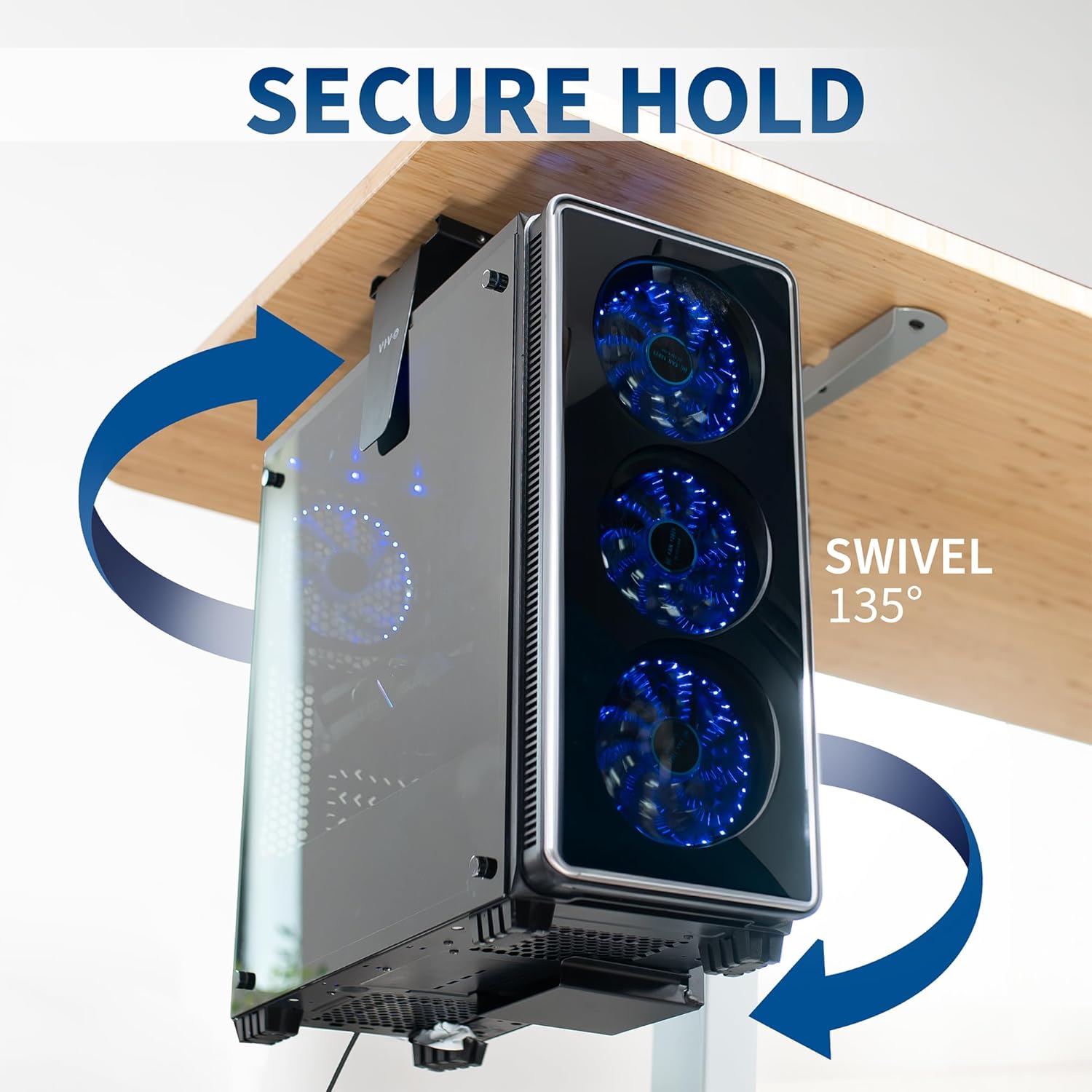 Adjustable PC Case Mount – Under Desk & Wall – Custom Desk Creations
